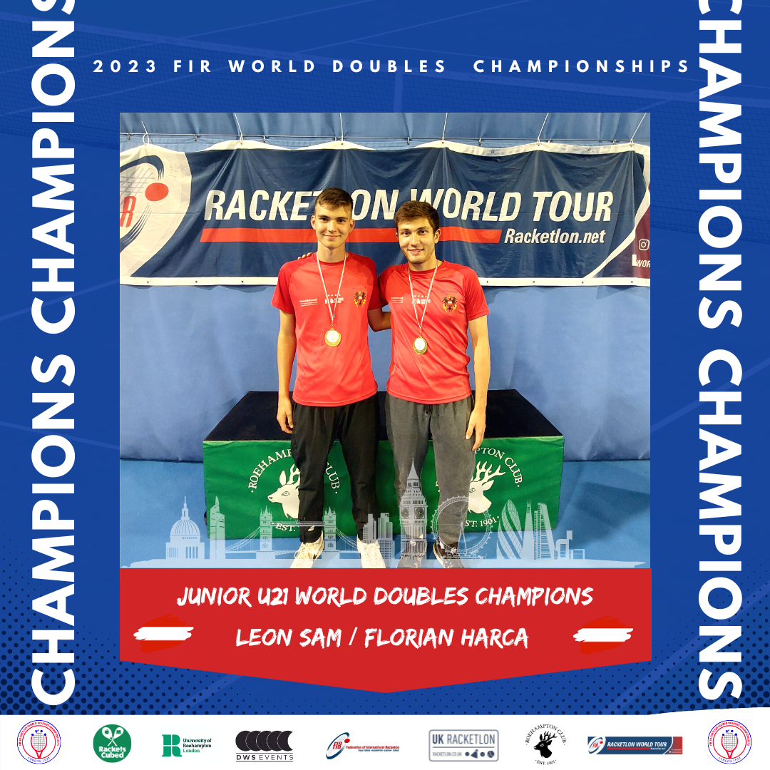 2023 FIR World Doubles Championships - Junior title winners - Racketlon.net